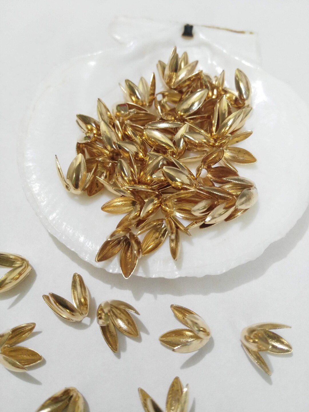 8mm Gold Plated Tulip Bead Caps 8 Mm Golden Cone Caps - Etsy