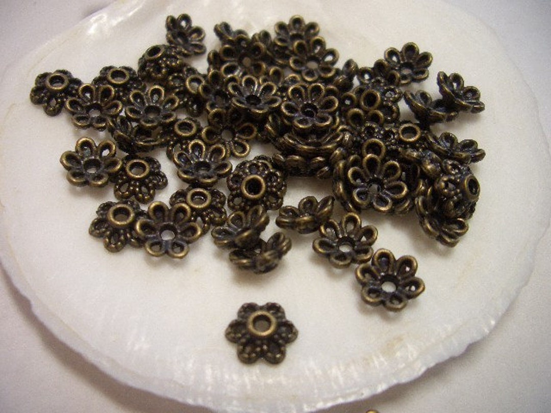 6mm Bronze Bead Caps Round 6 X 4 Mm Flower Caps Antique - Etsy