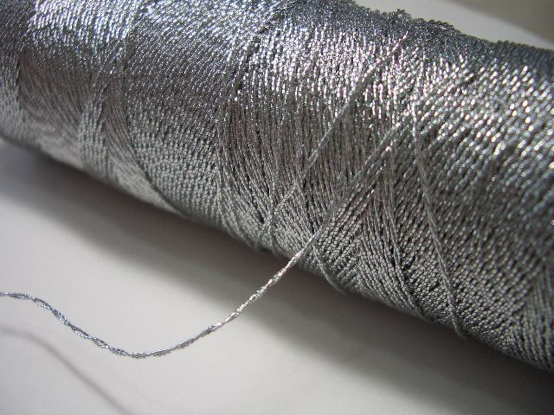 Silver Metallic Lame Yarn 2-ply Yarn Silver Yarn Metallic - Etsy