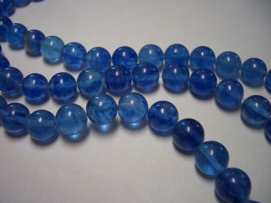 10mm Blueberry Quartz Beads: Round Sky Blue Gemstone - Etsy