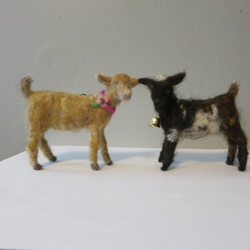 Alpine Felted Wool Goat Ornament/figurine | Etsy