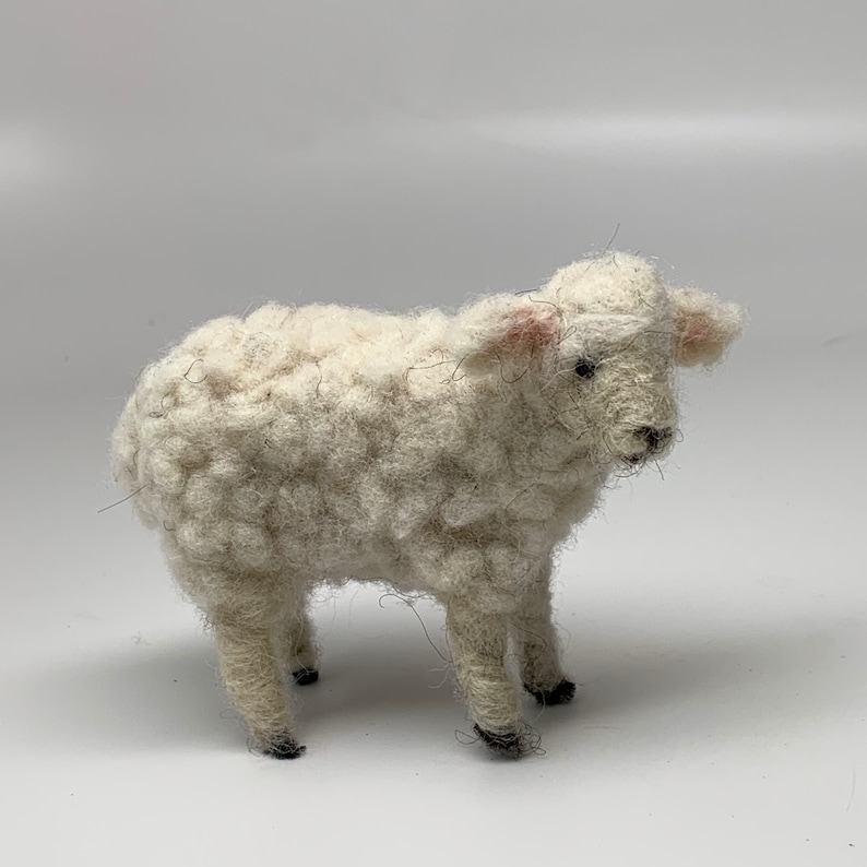 White Needle Felted Lamb - Etsy