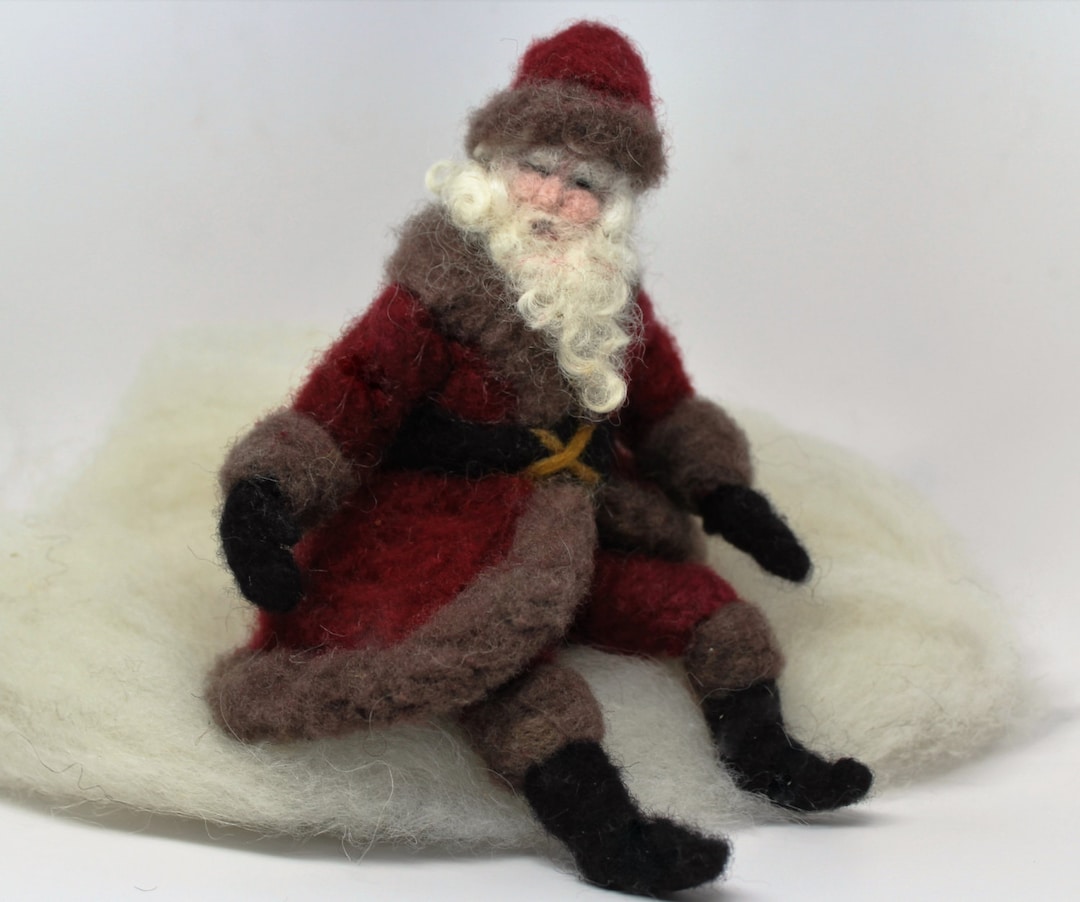 Father Christmas Wool Needle Felted Santa - Etsy