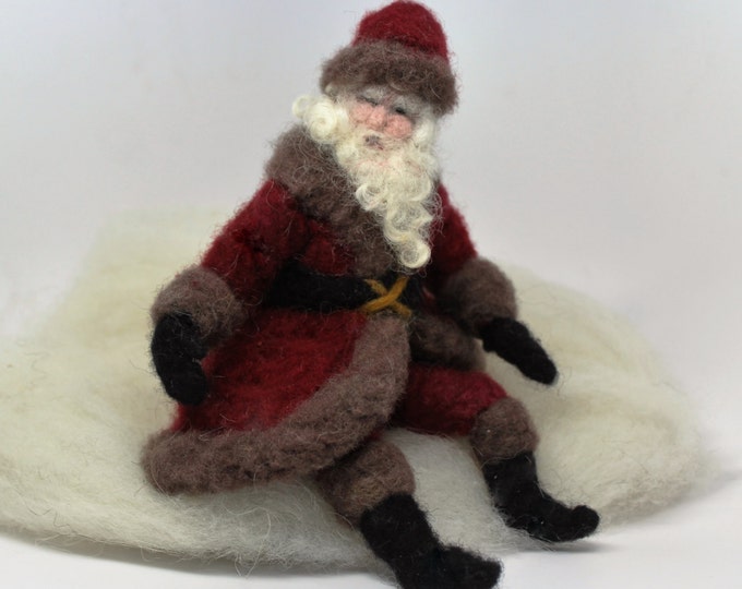 Father Christmas Wool Needle Felted Santa - Etsy