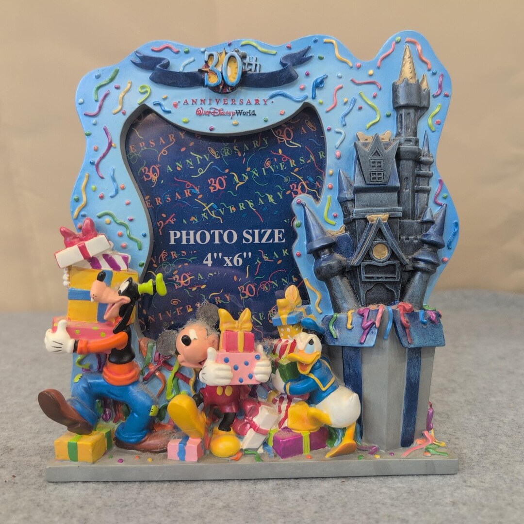 2001 Disney World 30th Anniversary Photo Frame Mickey Goofy Donald ...