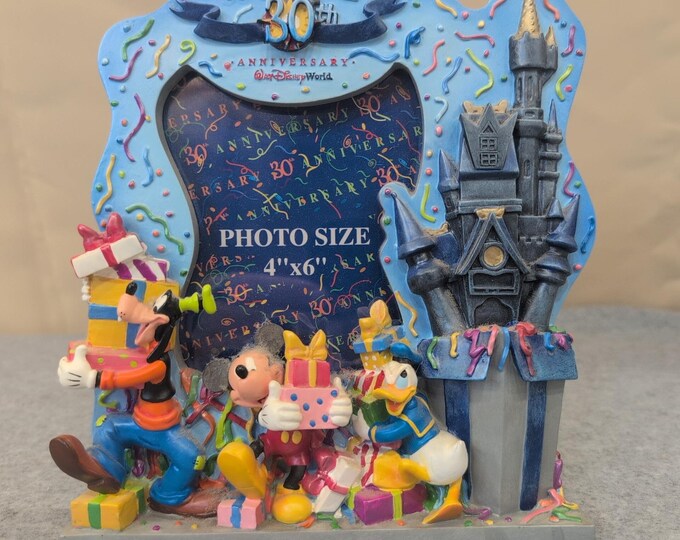 2001 Disney World 30th Anniversary Photo Frame Mickey Goofy Donald ...