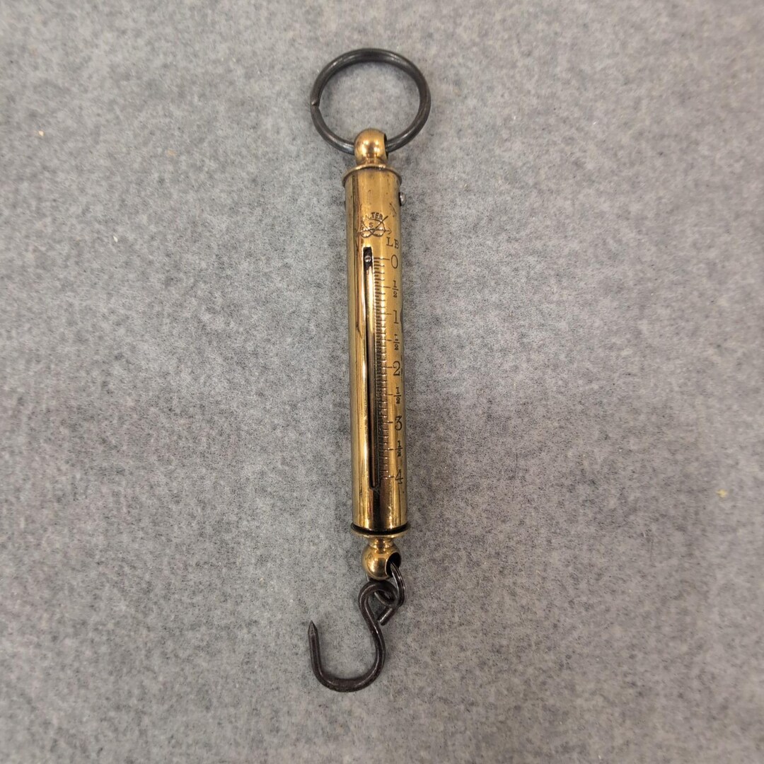 C. 1900 Antique Salter Brass Spring Scale 4lb Pocket Balance Fishing ...