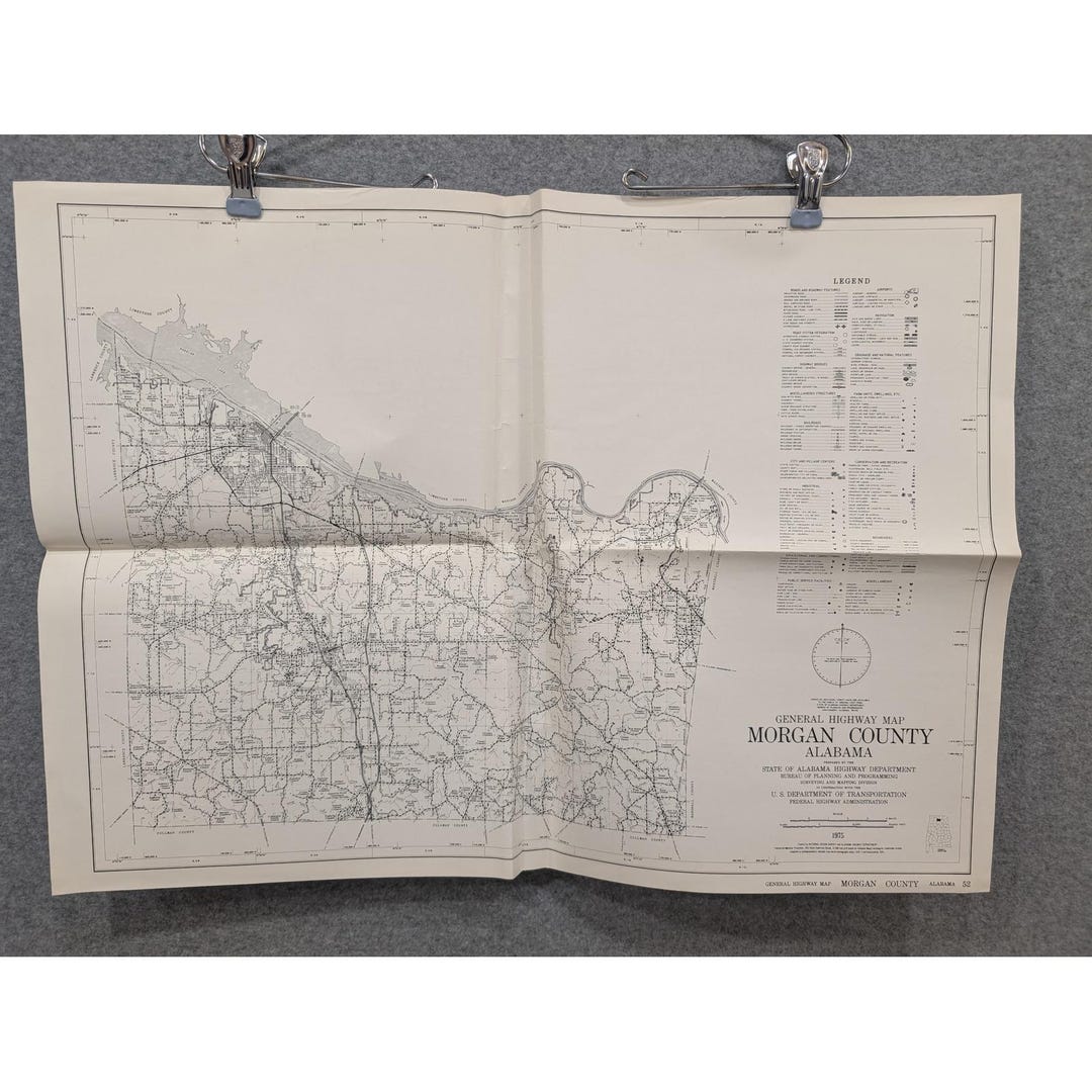 VTG 1975 General Highway Map Morgan County Alabama Cartography Decor 24 ...