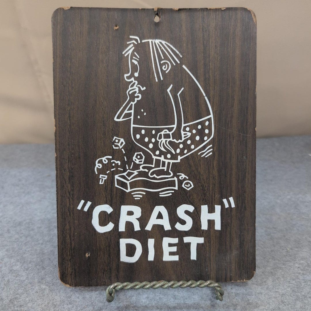 VTG 1968-73 Pressboard Kmart Wall Sign Plaque "crash Diet" Humorous ...