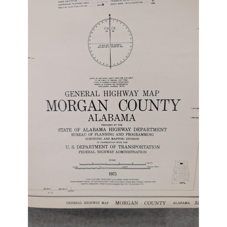 VTG 1975 General Highway Map Morgan County Alabama Cartography Decor 24 ...