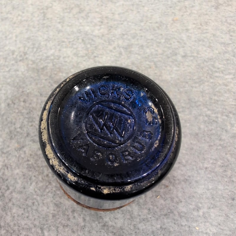 Vintage Vicks Vaporub Cobalt Blue Glass Jar With Rusty Metal Lid - Etsy