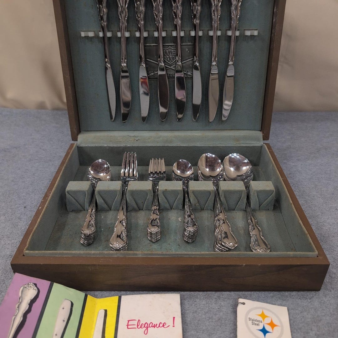 C. 1958-64 Walco Stainless Steel Silverware Discretion Set Elegant ...