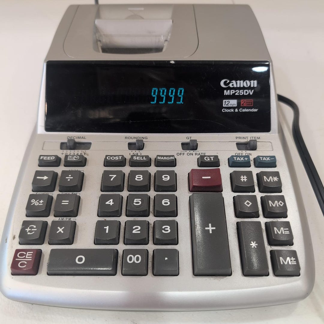 Canon MP25DV 12-digit 2-color Printing Calculator With Clock & Calendar ...