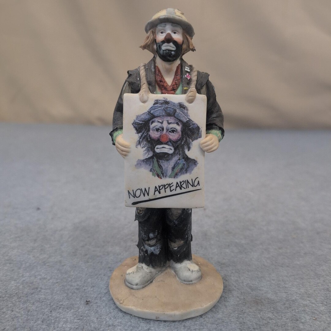 Emmett Kelly Jr Was Here Clown Figurine "now Appearing" Sign Vtg ...