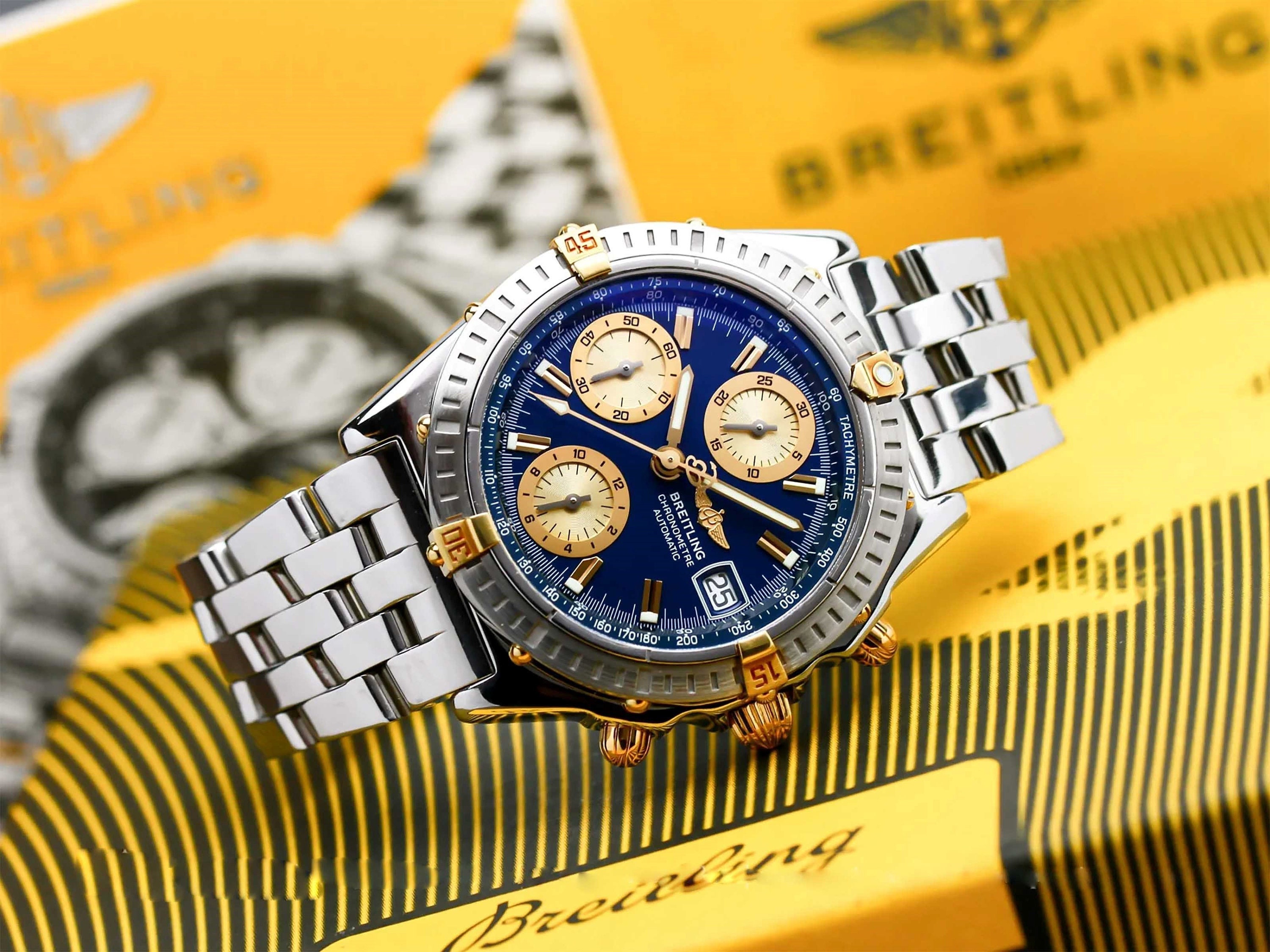 BREITLING Chronomat Chronograph Automatic Chronometer Blue Dial Men's ...
