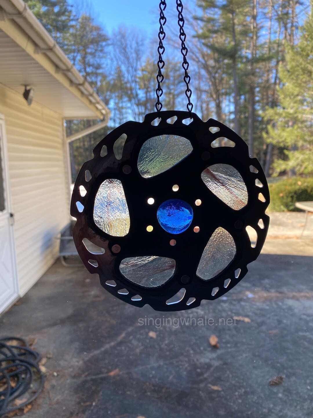 Bicycle Themed Stained Glass / Mixed Media Bike Glass, Upcycled Bike ...