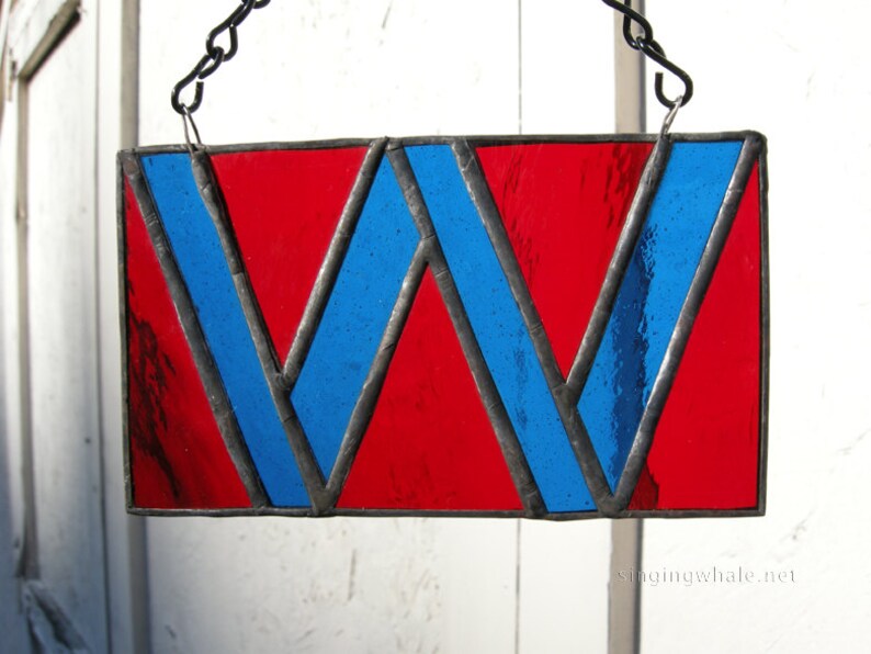 Stained Glass W With Wellesley College Class Colors - Etsy