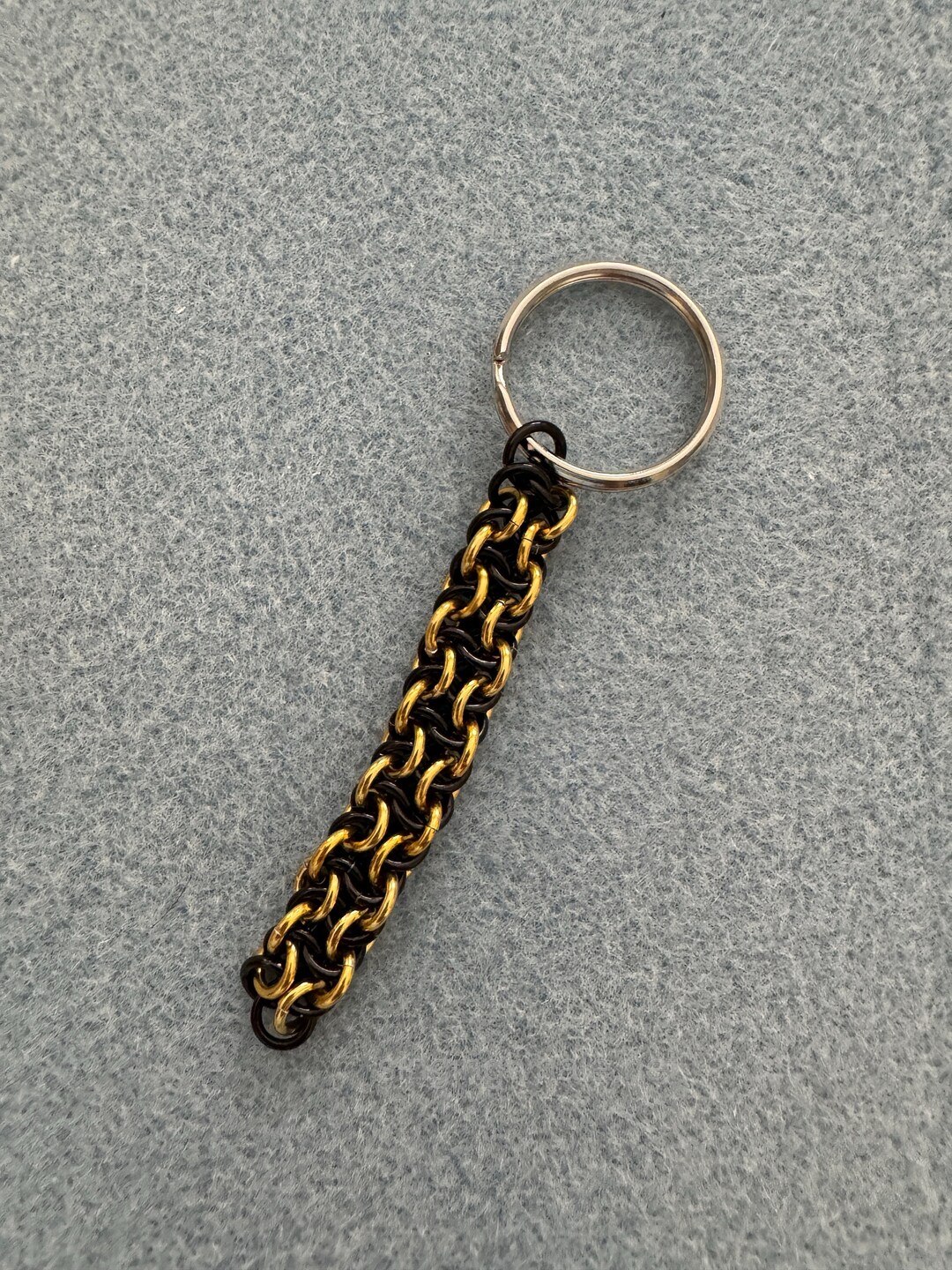 Handmade Fidget and Stress Chainmail Toy - Black and Gold, Distraction ...