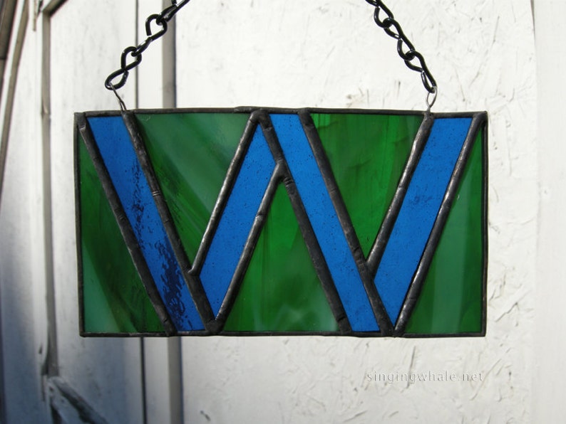 Stained Glass W With Wellesley College Class Colors - Etsy