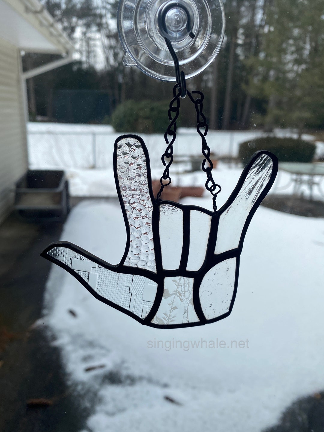 Stained Glass ASL Hand - Small - I Love You Gift, Unique Valentine ...