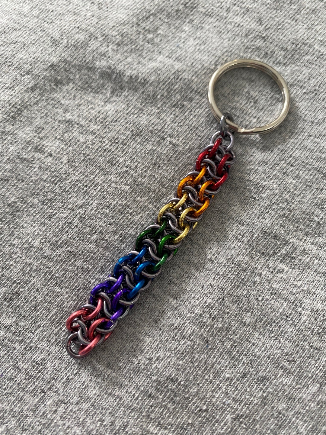 Handmade Fidget and Stress Chainmail Toy - Rainbow, Distraction Tool ...