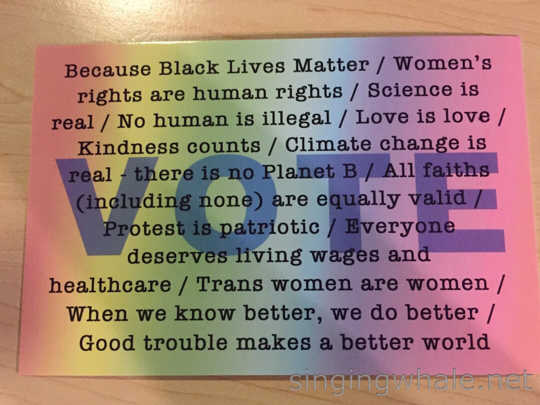 VOTE Postcards 25 Pack Democracy Cards, Get Out the Vote, Gotv, Right ...