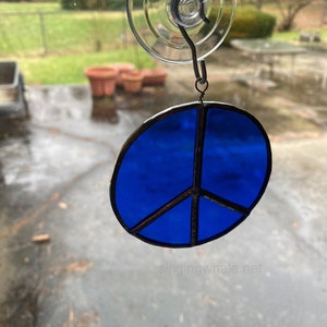 Stained Glass Peace Sign Blue, in Stock, Peace Symbol, Suncatcher - Etsy