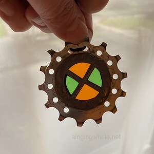 Bicycle Ornament Stained Glass / Mixed Media Bike Glass, Upcycled Bike ...