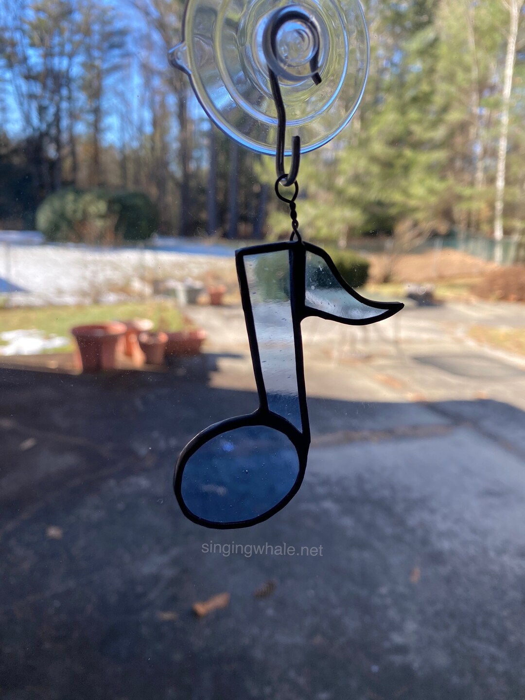 Stained Glass Music Note Ornament, Blue Note, 8th Note, Music Teacher ...