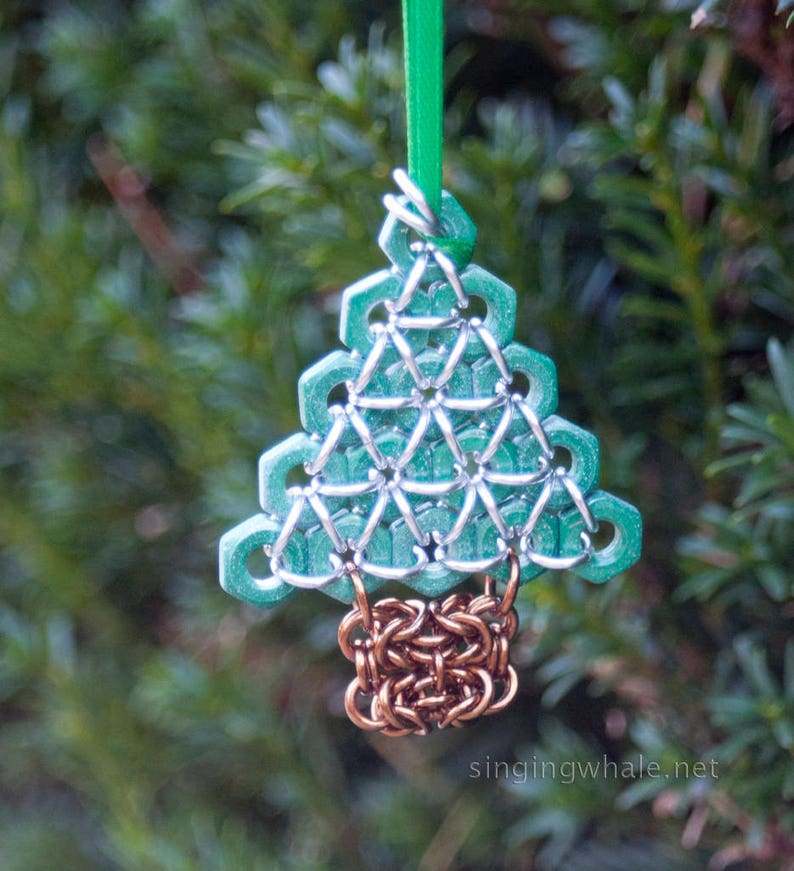 Hex Nut and Chainmaille Christmas Tree Ornament - Etsy