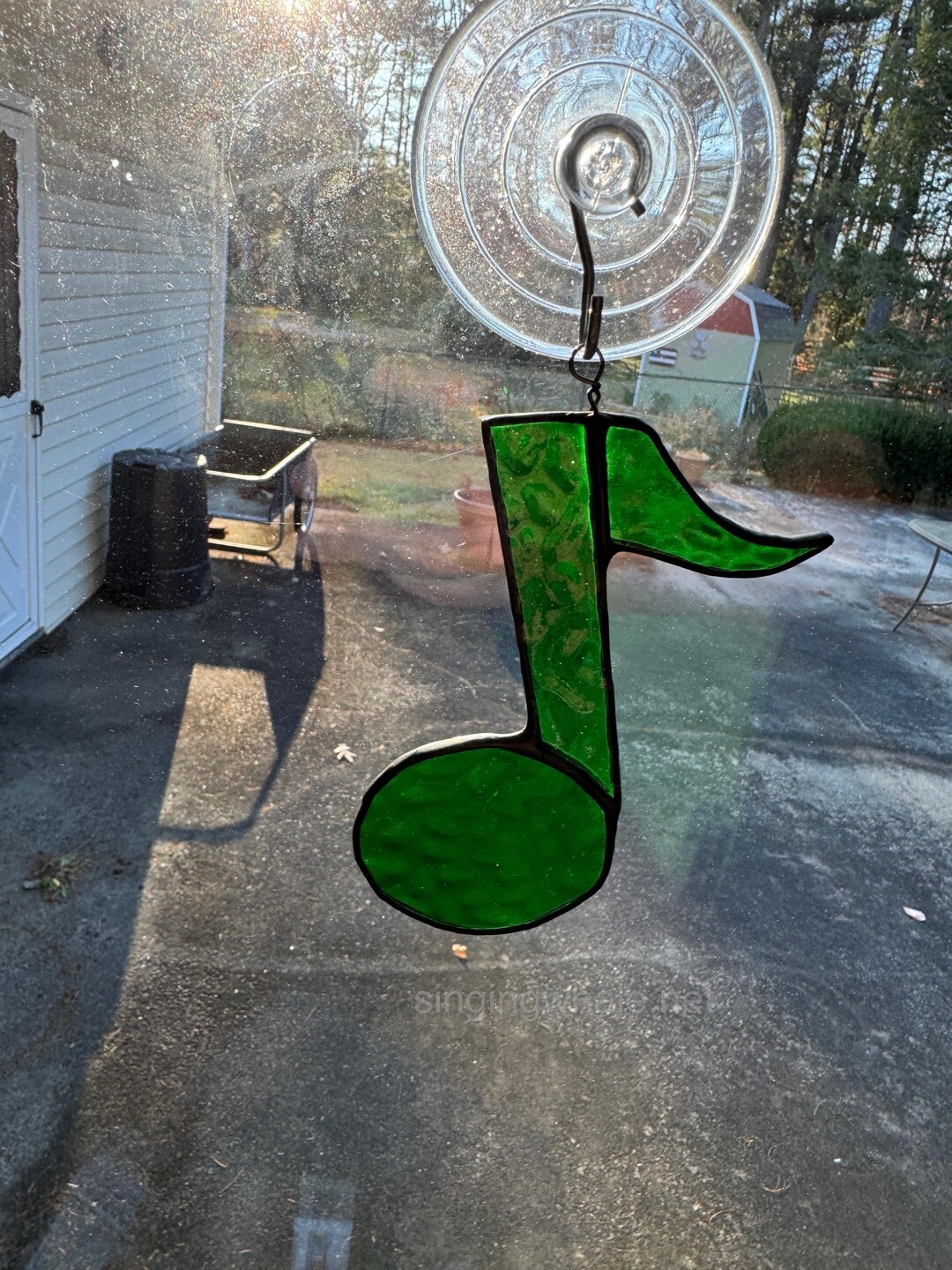 Stained Glass 8th Note - Emerald Green Rippled, Musical Notation, Music ...