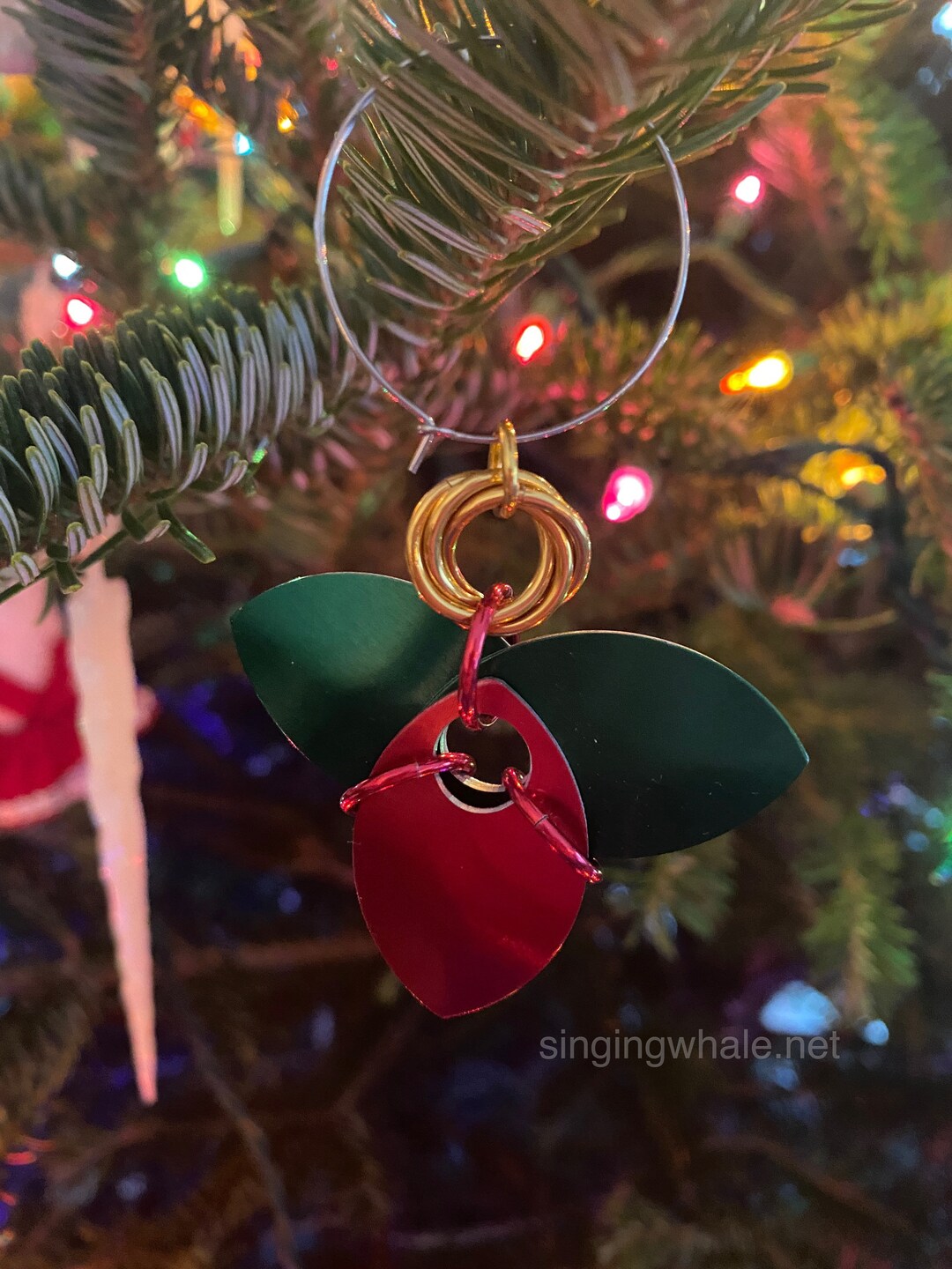Angel Ornament, Chainmail, Scalemail, Unique Decoration, Red, Gold, and ...