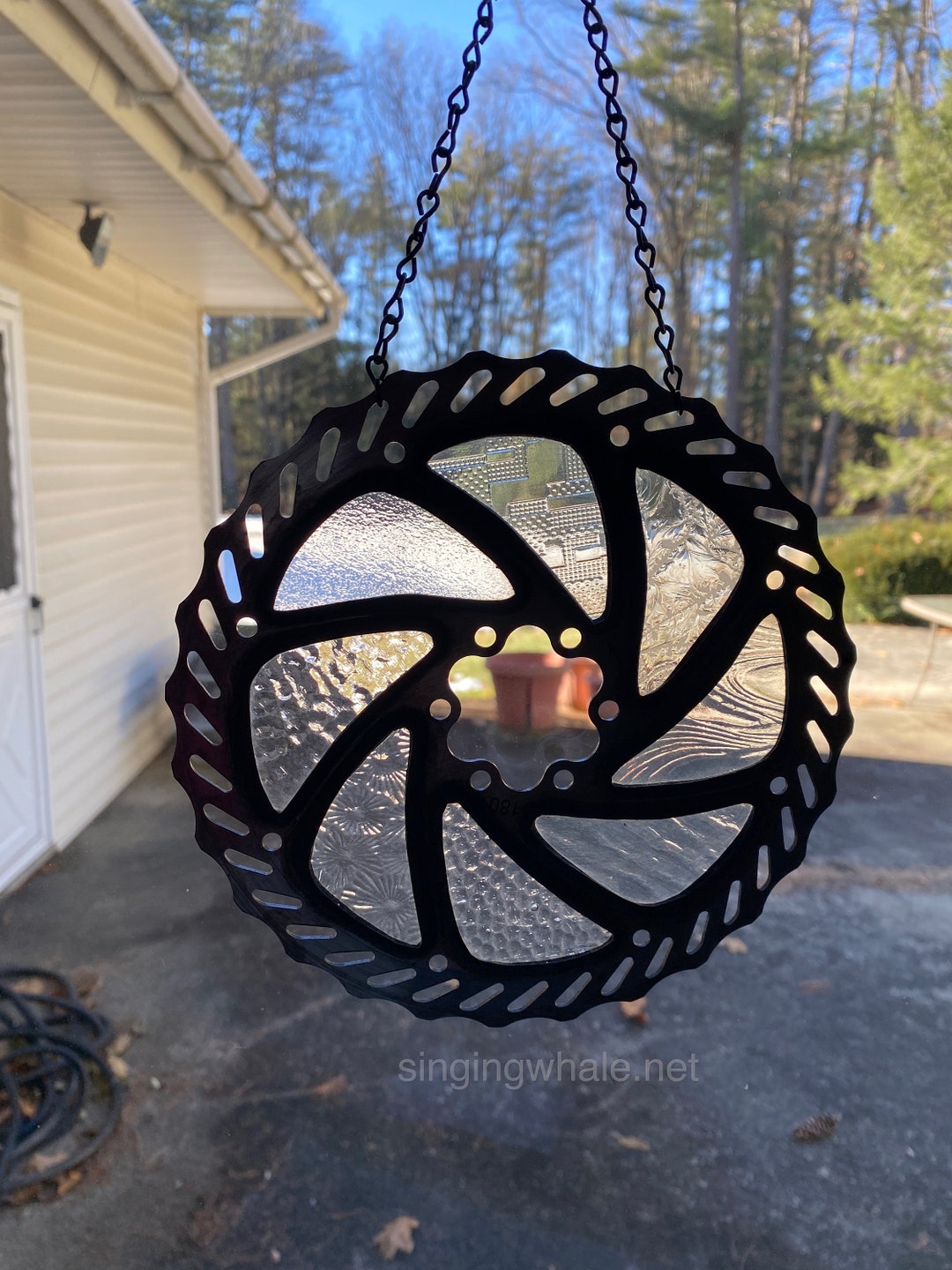 Bicycle Themed Stained Glass / Mixed Media Bike Glass, Upcycled Bike ...