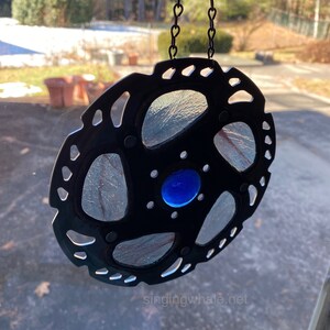Bicycle Themed Stained Glass / Mixed Media Bike Glass, Upcycled Bike ...