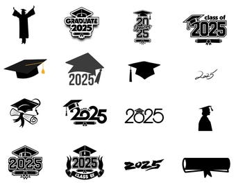 Happy Graduation Cap SVG Bundle: Topper Designs, Clipart (digital ...