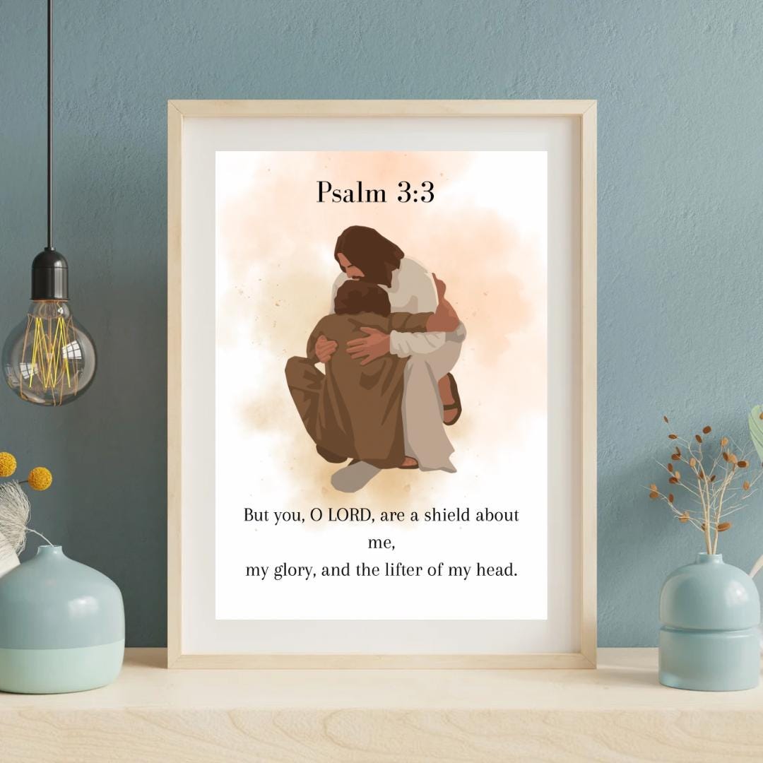 Christian Wall Art, Psalm 3:3, A4 Bible Verse Wall Art, Scripture Wall ...