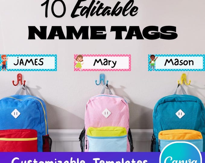 Student Name Tags, Classroom Labels, Editable Cubby Labels Student Desk ...