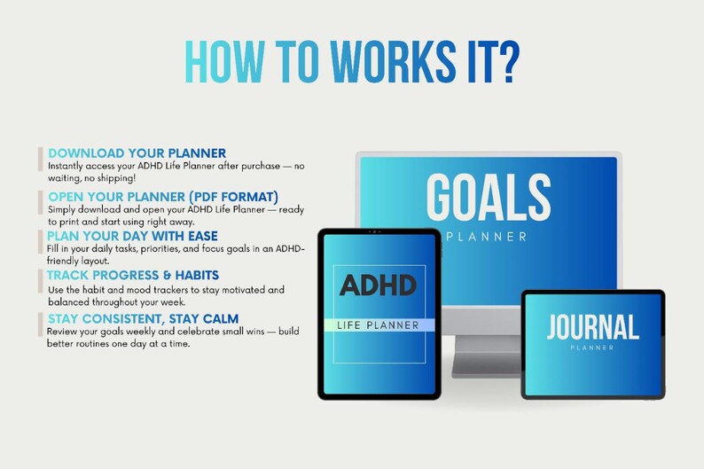 ADHD Digital Planner for Adults | Daily Budget & Paycheck Journal ...