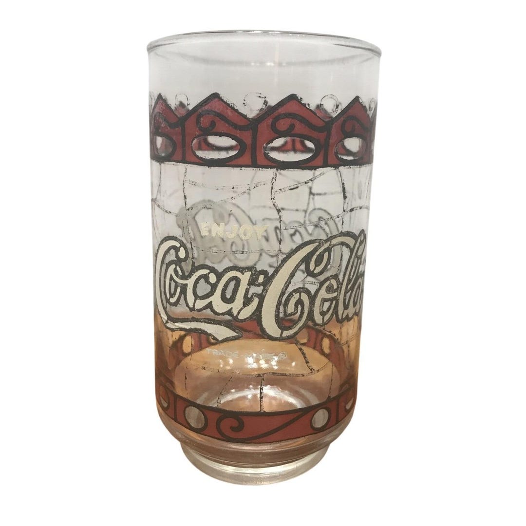 Vintage Coca Cola Glass Red Crown Design Collectible Coke Advertising ...