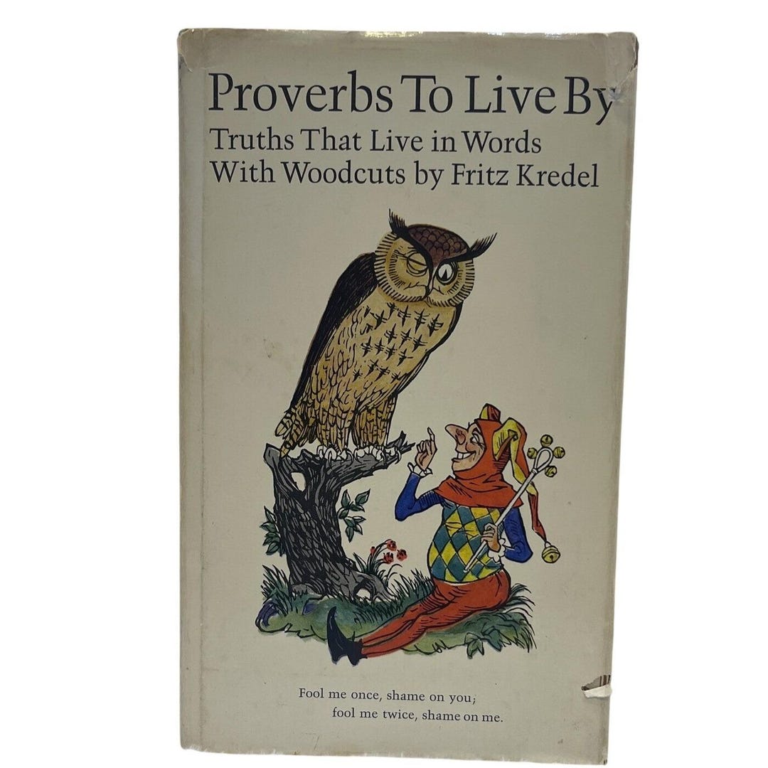 1968 Proverbs to Live by Truths With Woodcuts Illustrated Vintage Book ...