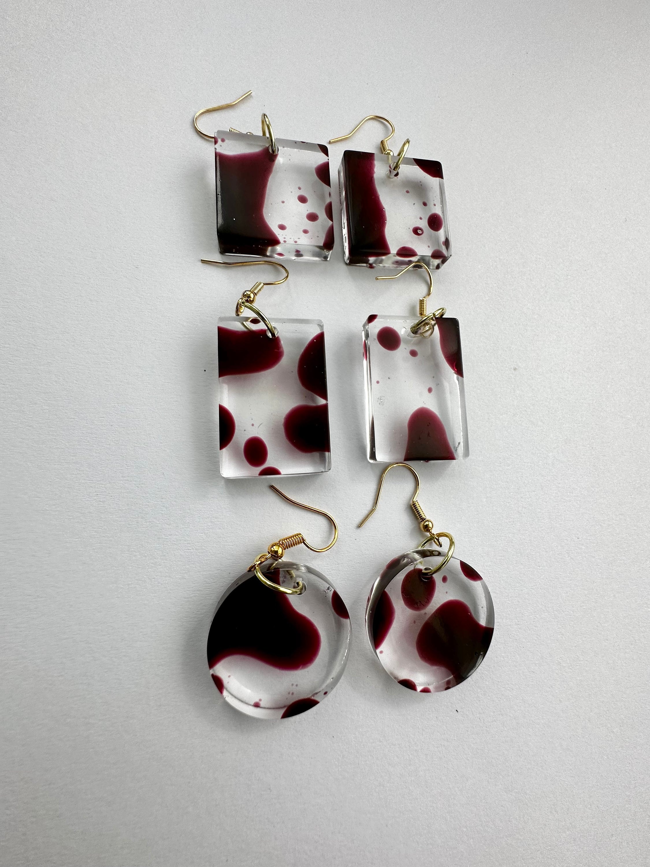 Blood Splatter, Blood, Creepy, Spooky, Jewlery, Resin, Resin Earrings ...
