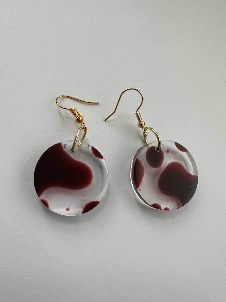 Blood Splatter, Blood, Creepy, Spooky, Jewlery, Resin, Resin Earrings ...