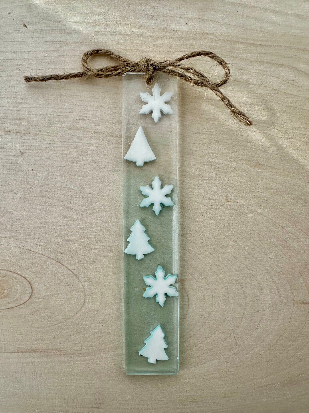 Winter Wonderland Bookmark White Trees and Snowflakes Resin - Etsy