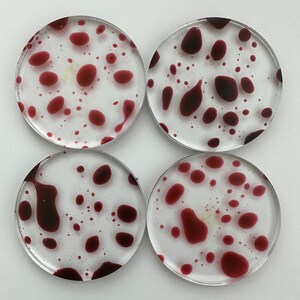 Blood Splatter, Blood, Creepy, Spooky, Halloween Decor, Resin Coasters ...