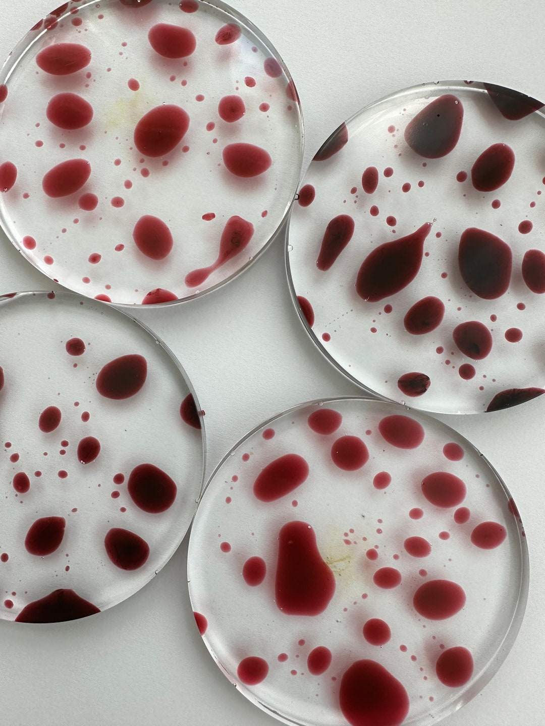 Blood Splatter, Blood, Creepy, Spooky, Halloween Decor, Resin Coasters ...