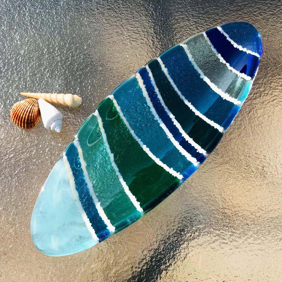 Fused Glass Beach Bowl, Ocean Waves Art, Sea Tides Decor - Etsy