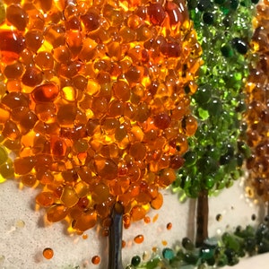 Fused Glass Fall Trees Wall Decor, Autumn Leaves Suncatcher ...