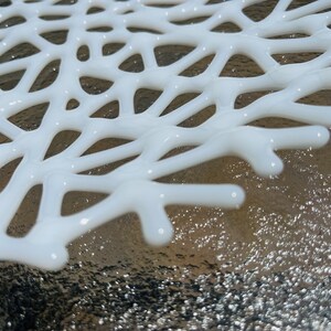 Fused Glass White Coral Wall Decor, Large Coral Platter, Glass Coral ...