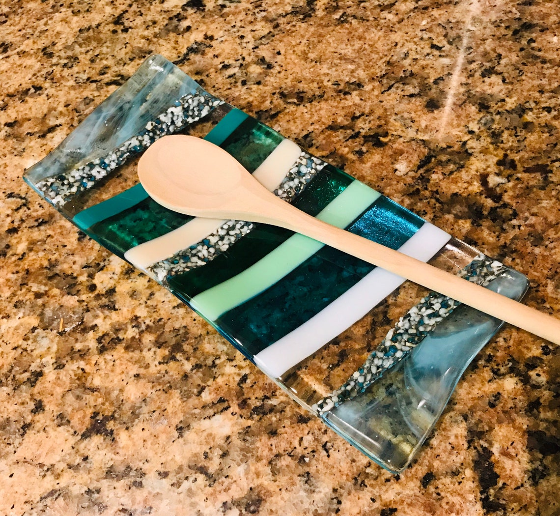 Fused Glass Beach Plate Ocean Tides Rock Beach Art Sea - Etsy