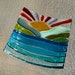 Fused Glass Sunset Plate, Sunset Over Mountain Lake, Sunset Beach Dish ...